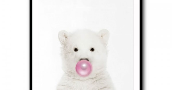 Polar Bear Bubble Gum Wall Art